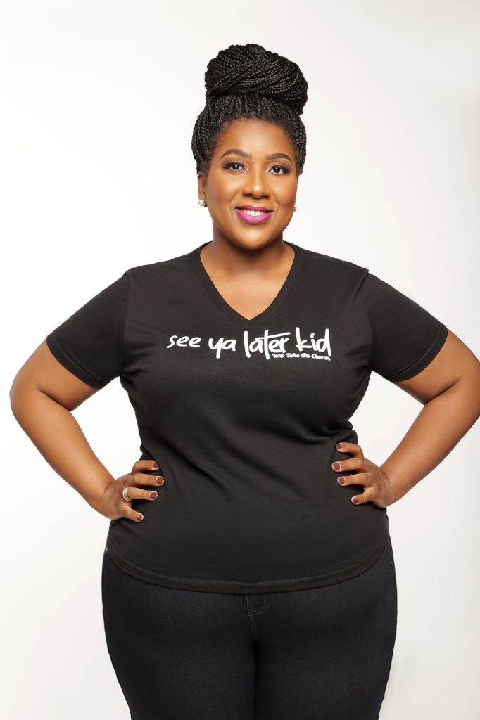 See Ya Later Kid V-Neck - WE Take On Cancer